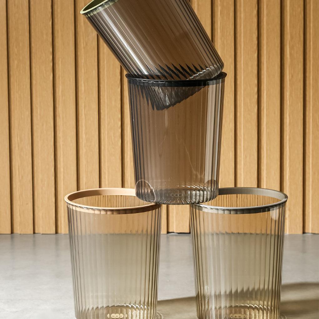 Cheap Clear Trash Can Without Lid Stripe Shaped Garbage Bin Plastic ...