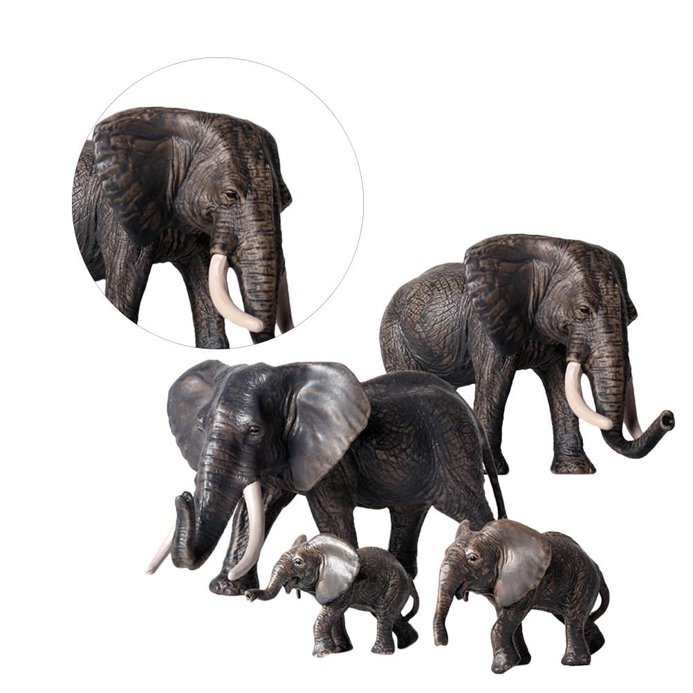 1 Set of 4PCS Simulated Elephant Family Model Toys Creative Wildlife ...