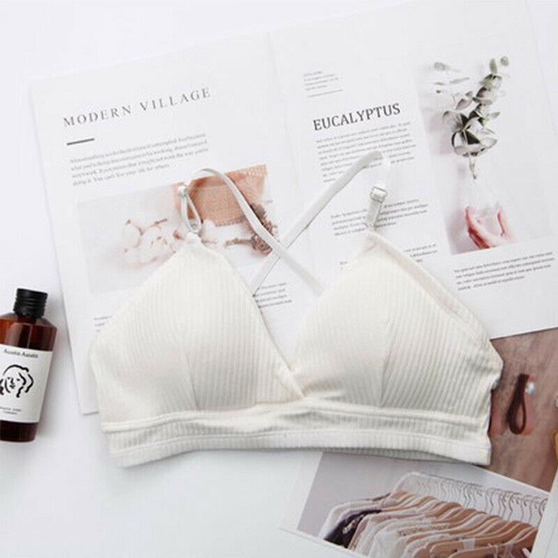 Buy Women's Cotton Strappy Bralette Push-up Padded Bra Crop Tops ...