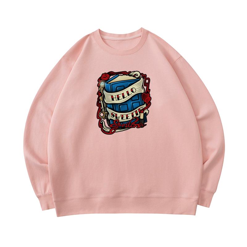 Buy Men's 300 GSM 100% Cotton Sweatshirt Hello Sweetie Print Street ...