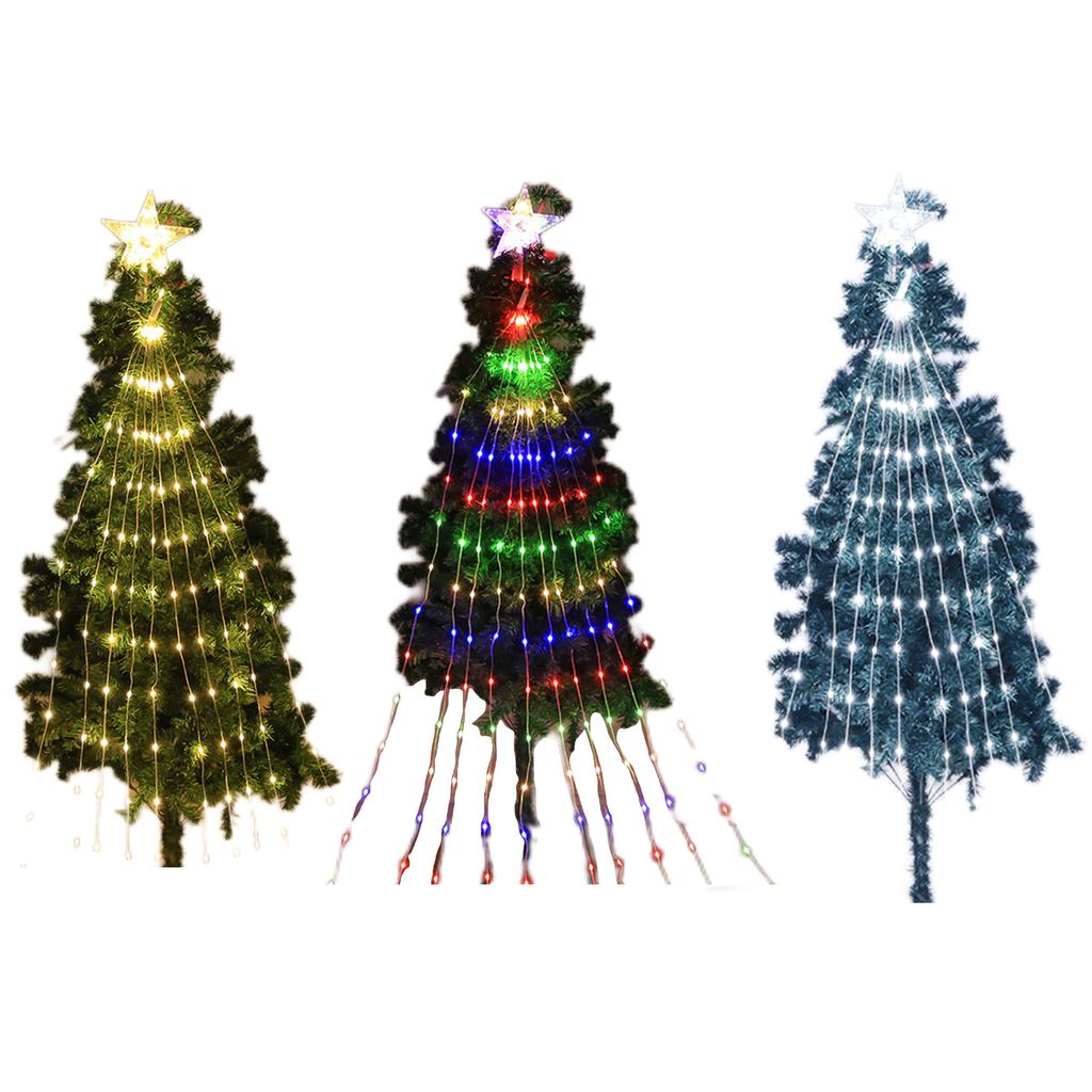 Buy LED Pentagram Waterfall Lamp USB Christmas Fairy String Lights ...