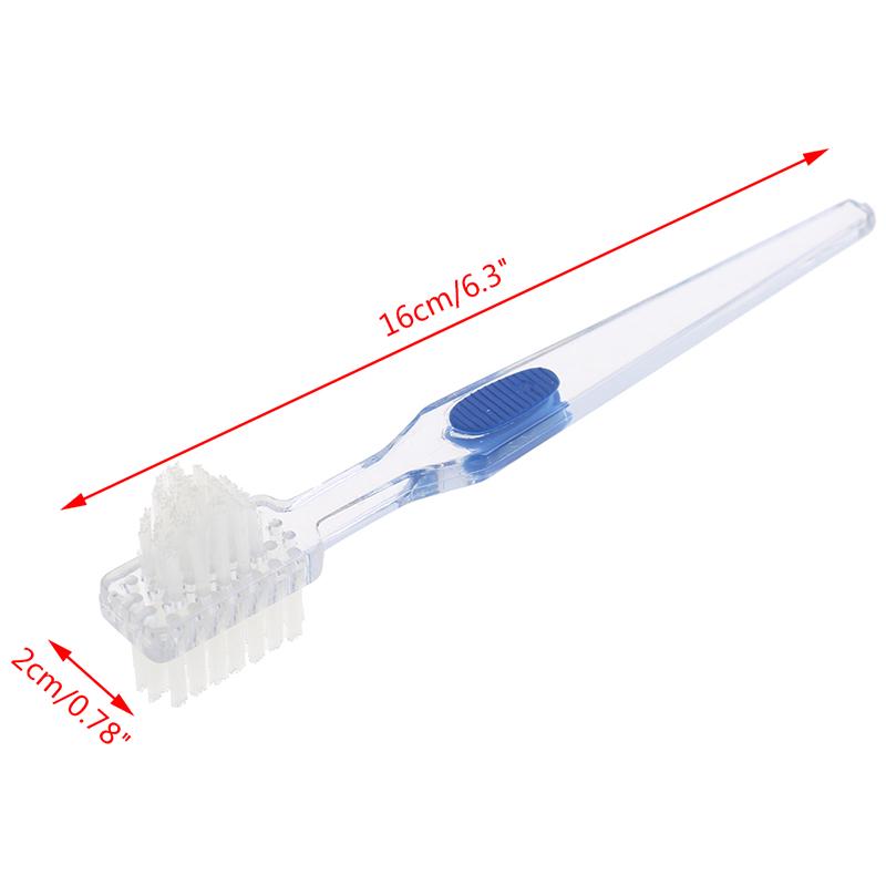 Buy Double Sided Denture Brush Ultra Soft Bristle Head False Teeth ...