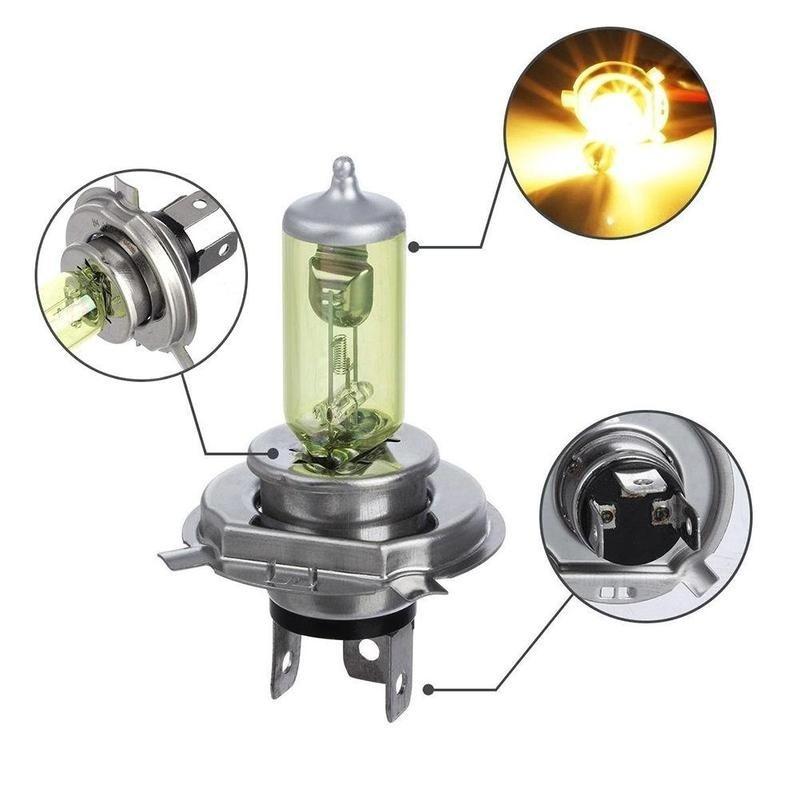 Buy H4 Pure Yellow Car Xenon Halogen Headlight Bulbs Fog Light Blub ...