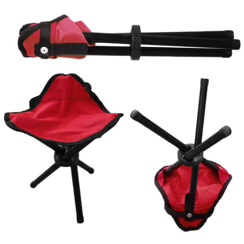 Buy 3 Leg Portable Outdoor Triangle Chair Folding Stool Hiking Camping ...