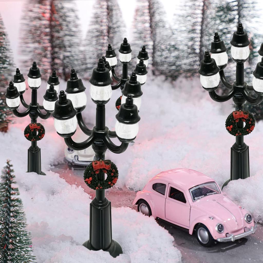Buy Miniature Christmas Street Lamp Post Park Bench Mini Street Light ...