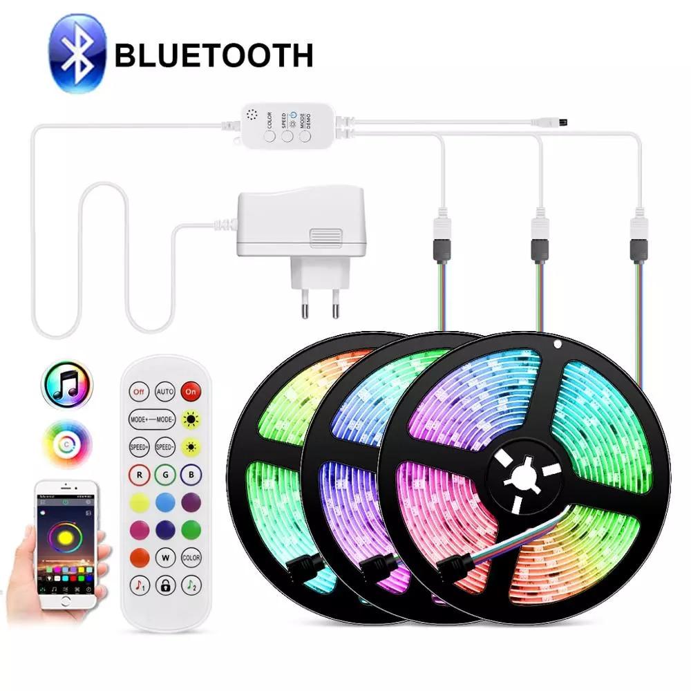 Buy Bluetooth APP Control LED Light 5050 RGB LED Strip Voice Control ...