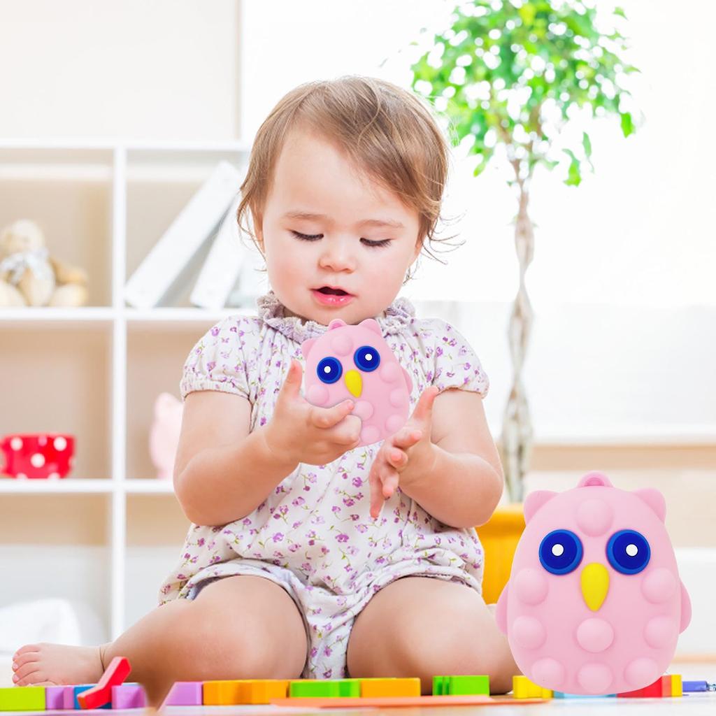 Buy Rainbow Owl Push Bubble Animal Fidget Toys Sensory Stress Reliever ...