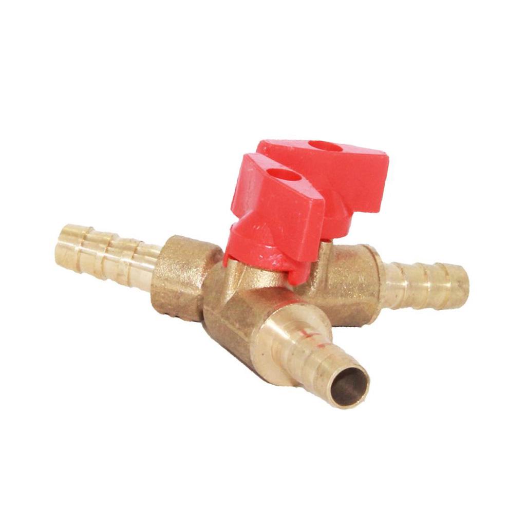 Brass Barbed Y Shape 3 Way Shut off Air Fuel Gas Oil Ball Valve uygun ...
