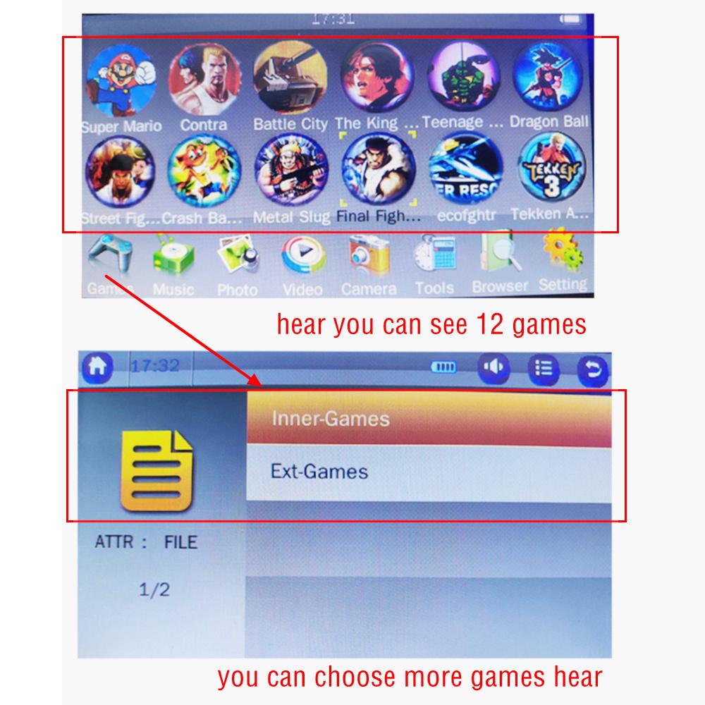 Buy 4.3'' 8G PSP/MP5 Handheld Game Console Player 300 Games Built-in ...