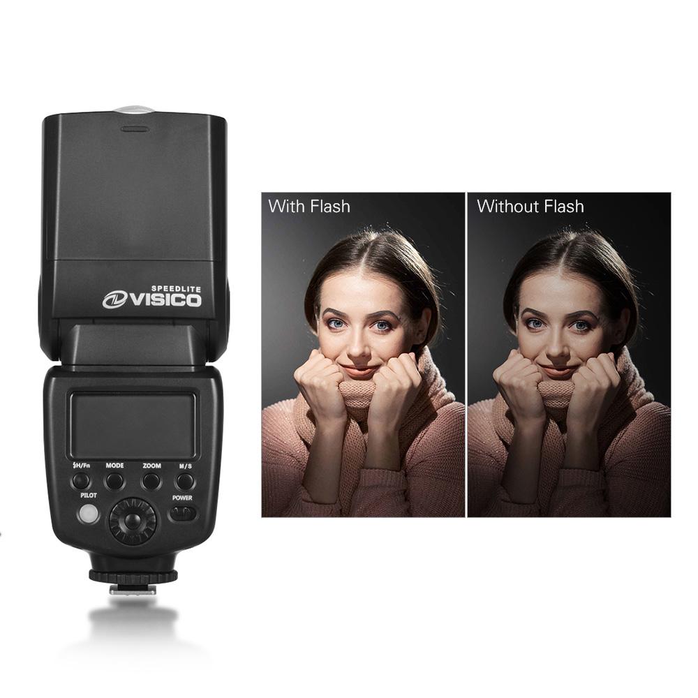 Buy VISICO Camera Flash Speedlite TTL Speedlight Built-in 2.4G Wireless ...