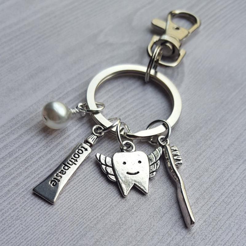 Buy Creative Care Teeth Personality Tooth Toothbrush Fashion Keychain ...