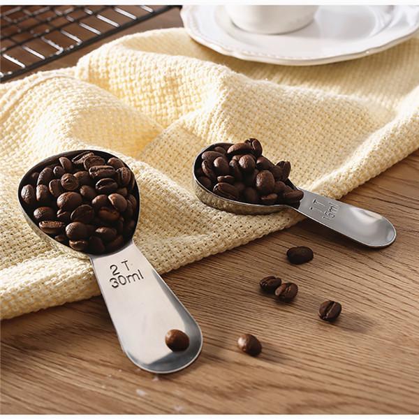 Buy 304 Stainless Steel Coffee Measuring Spoon With Scale Measuring ...
