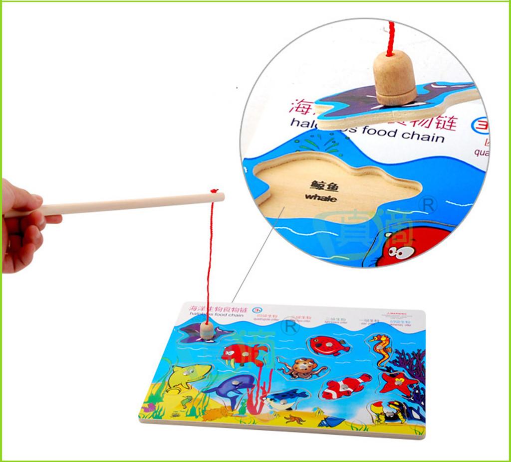 Buy Magnetic Wooden Fishing Game (11 Wooden Ocean Animal Magnets,1 ...