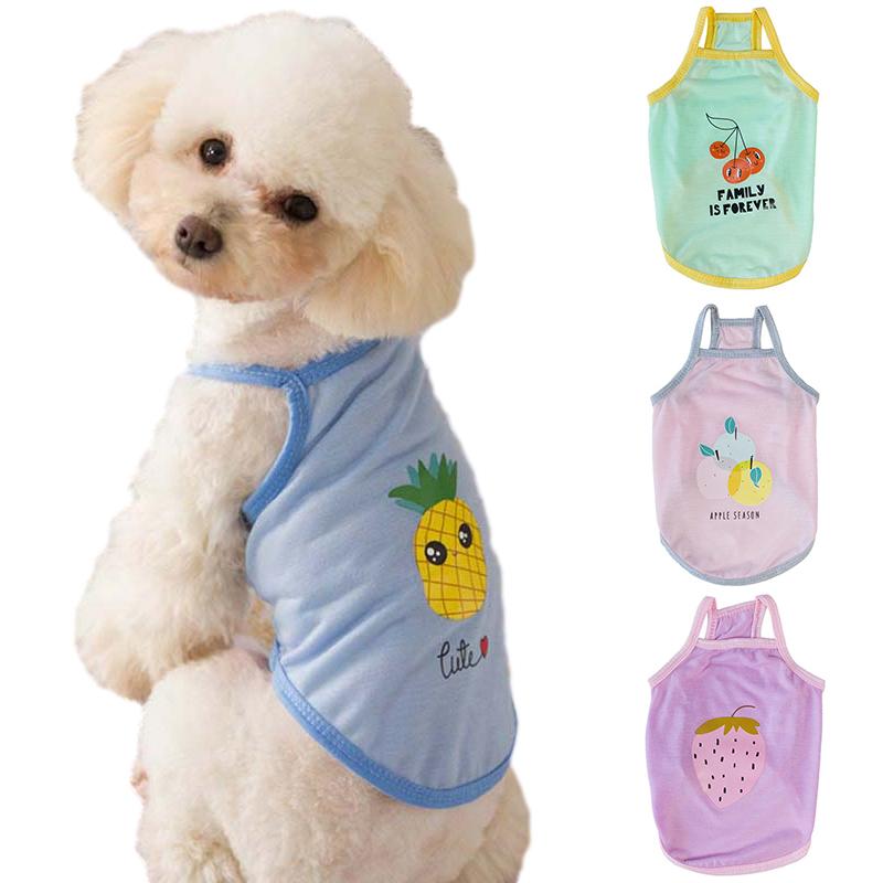 Summer Cute Dog T-Shirt Printed Dog Clothes for Small Dogs Pet Cat Vest ...
