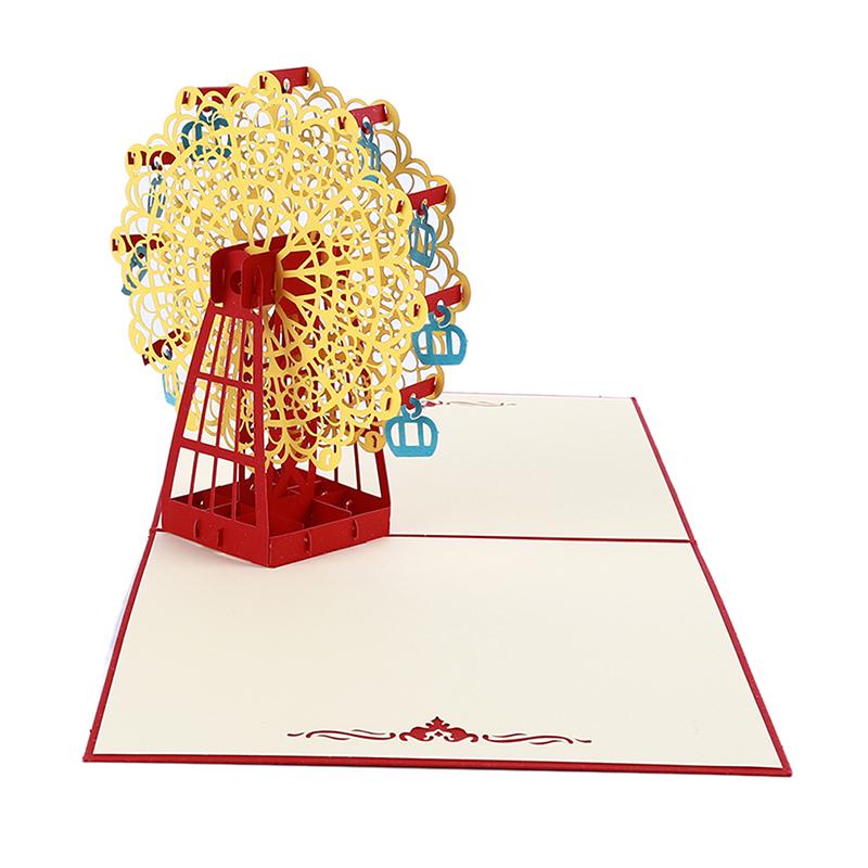 Buy 3D Handmade Ferris Wheel Origami Greeting Post Cards Birthday ...