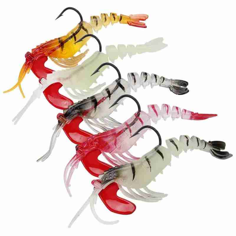 Buy Multinode Shrimp Lures Sea Fishing with Luminous Prawns Soft Bait ...