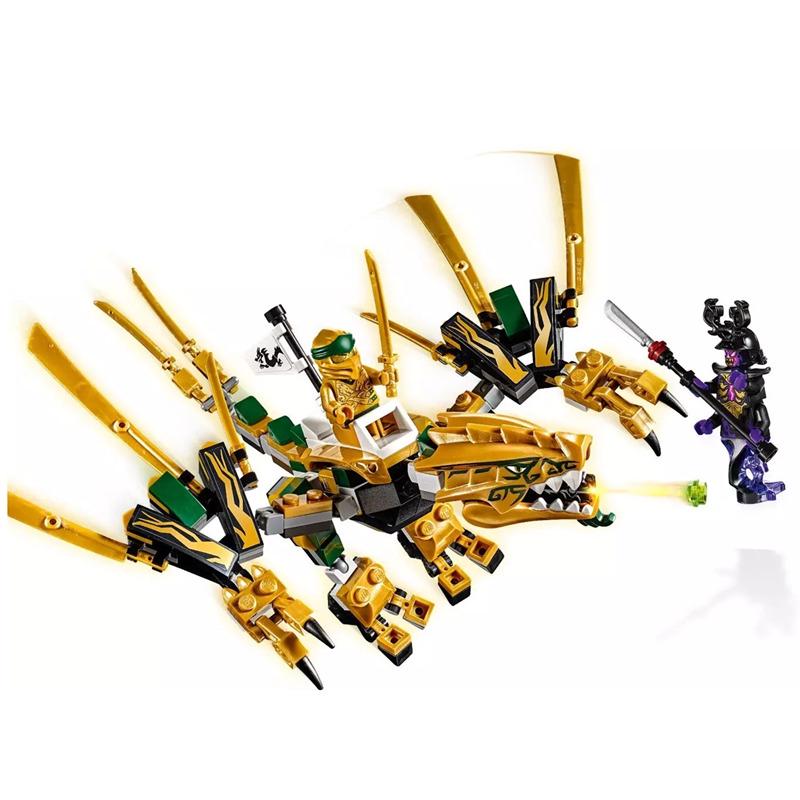 Buy The Golden Dragon Brick Set Toy Figures Bricks Assembly Building ...