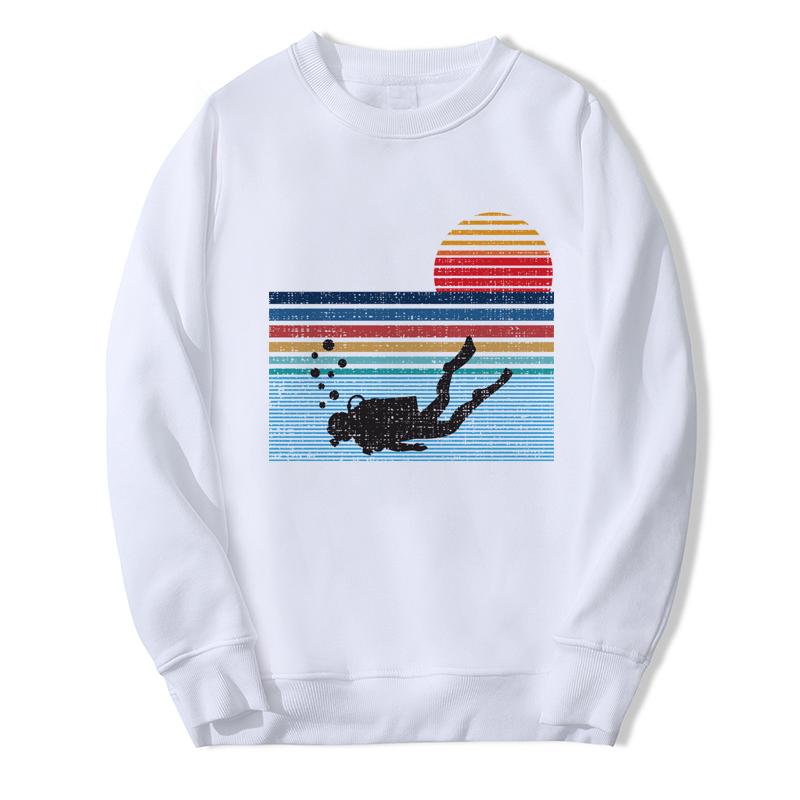 Buy Sweater Harajuku Crew Neck Sweatshirt Vintage Retro Scuba Diving ...