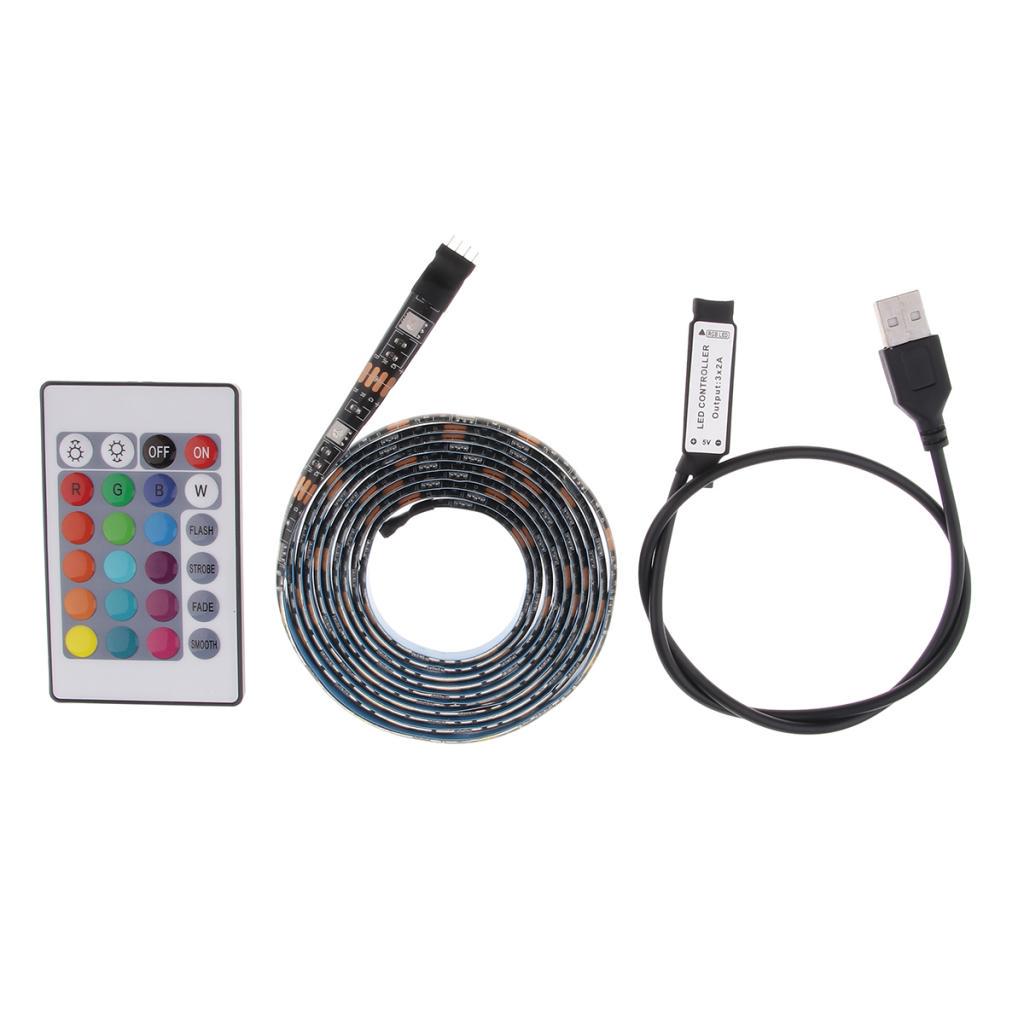 Buy USB Powered Strip Lights W/ 24 Key Remote Controller for Home ...