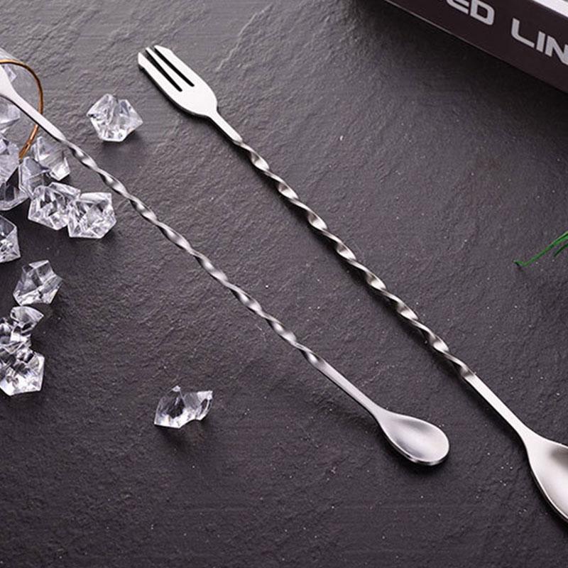 Buy Cocktail Bar Stir Spoon Spiral Pattern Drink Shaker Mixing Spoons ...