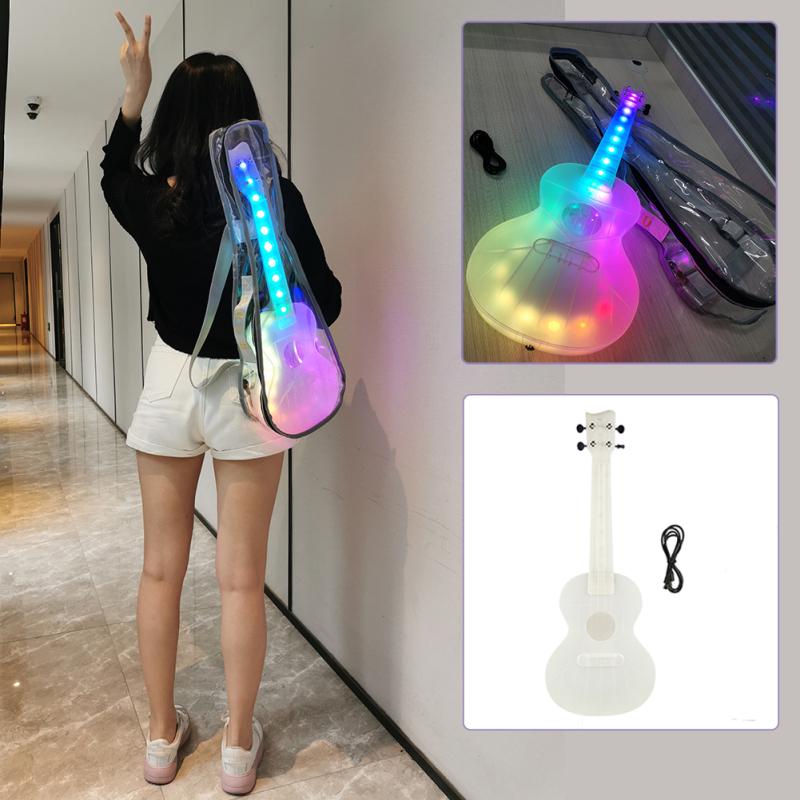 Buy LED Guitar Ukulele Hawaii Small Ukulele With Light Distribution ...
