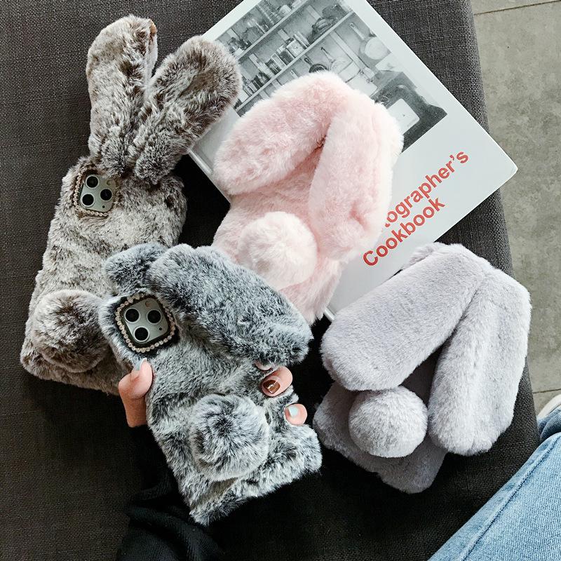 Buy Fashion Glitter Diamond Plush Fluffy Soft Phone Case For iPhone 12 ...