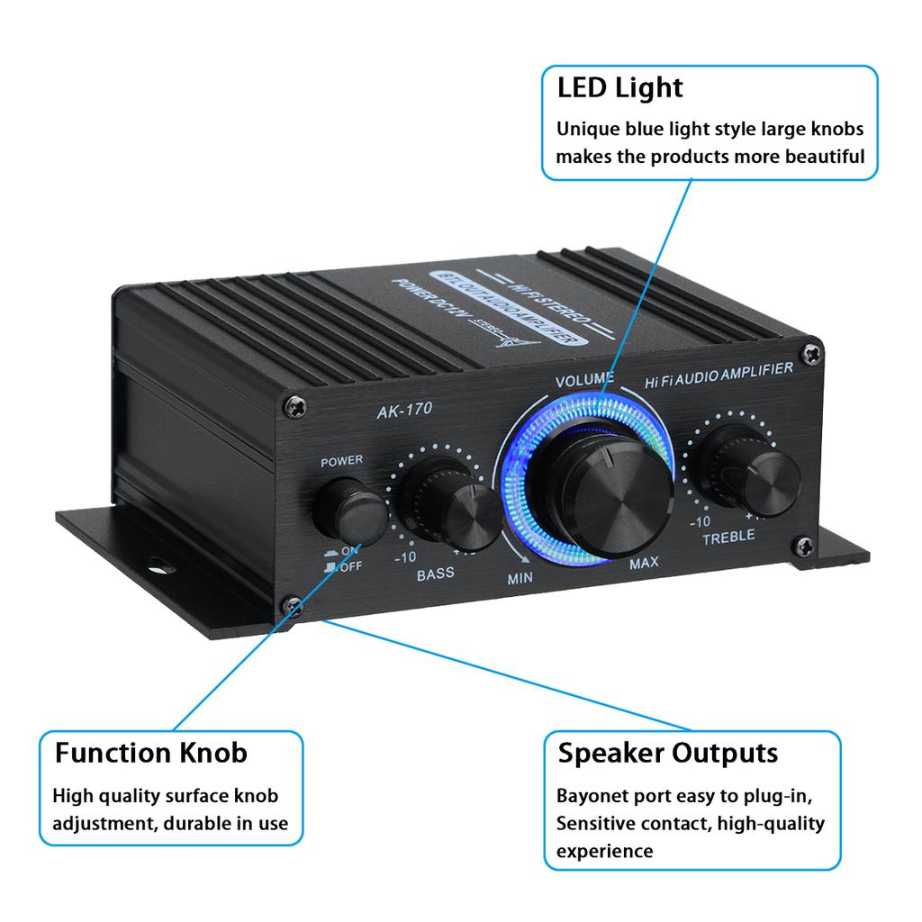 Buy 400W Mini 2 Channel Stereo Hifi Power Amplifier Car Home Theater ...