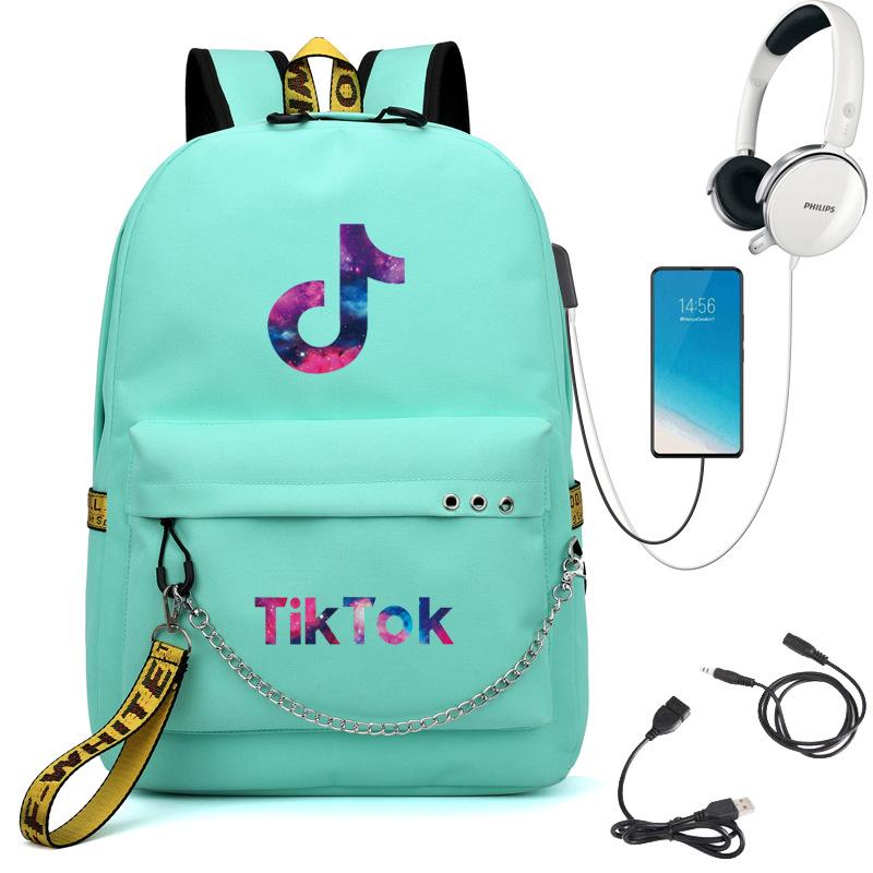 Buy Tik Tok Boy Girl Backpack USB Charging Travel Backpack Students ...