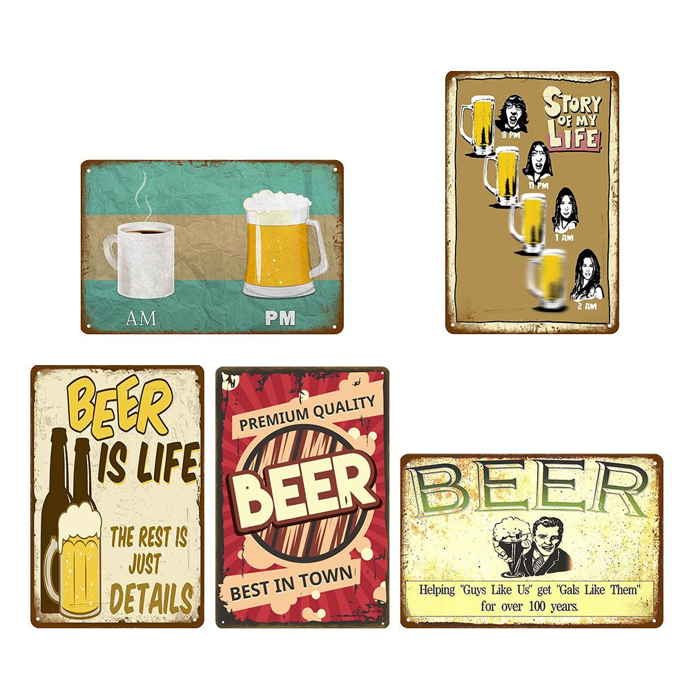 Satın alın Beer Plate Metal Tin Sign Retro Plaque for Bar Pub Club Wall ...