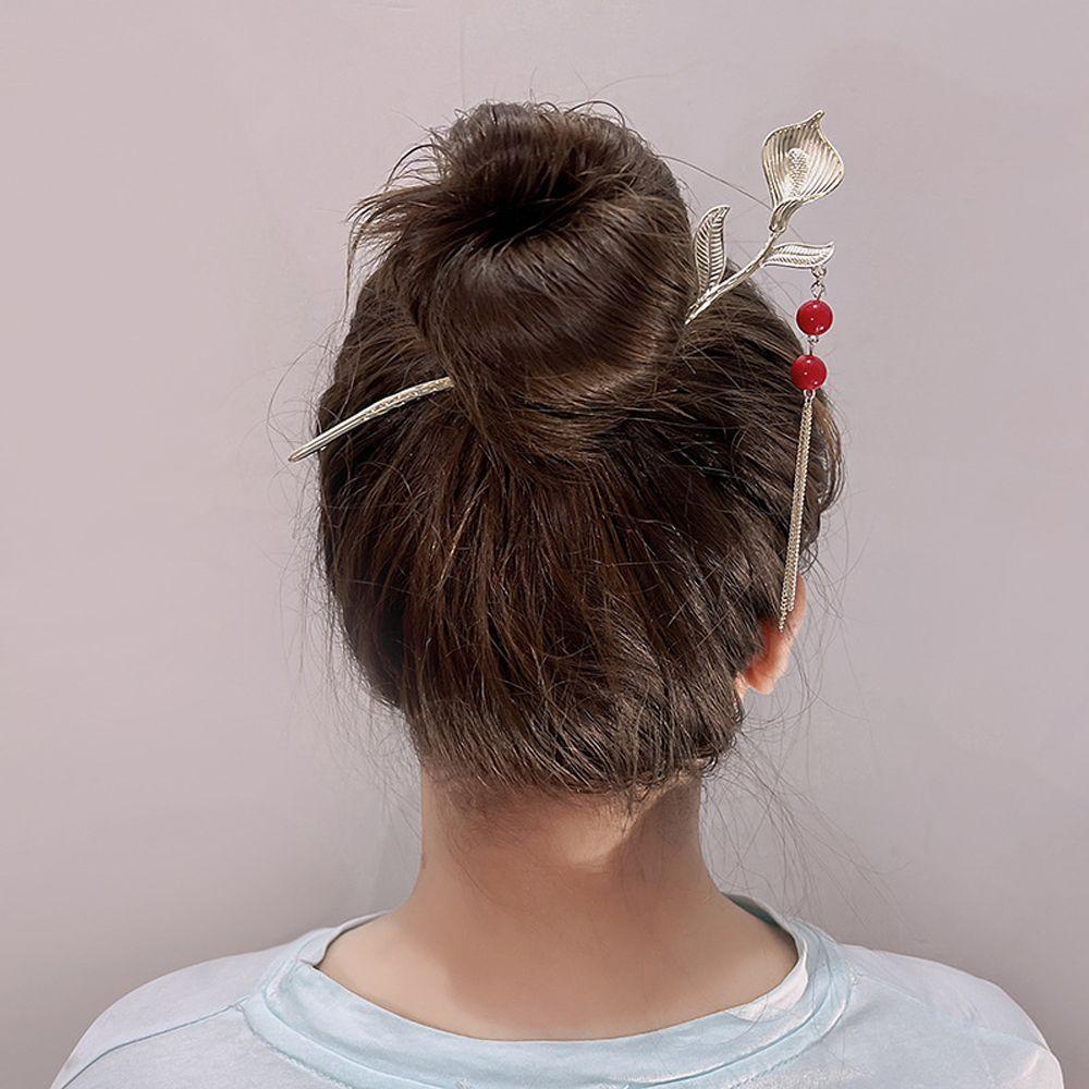 Buy Jewelry Tassel Cherry Flower Hair Fork Hairpin Chinese Style Hair ...
