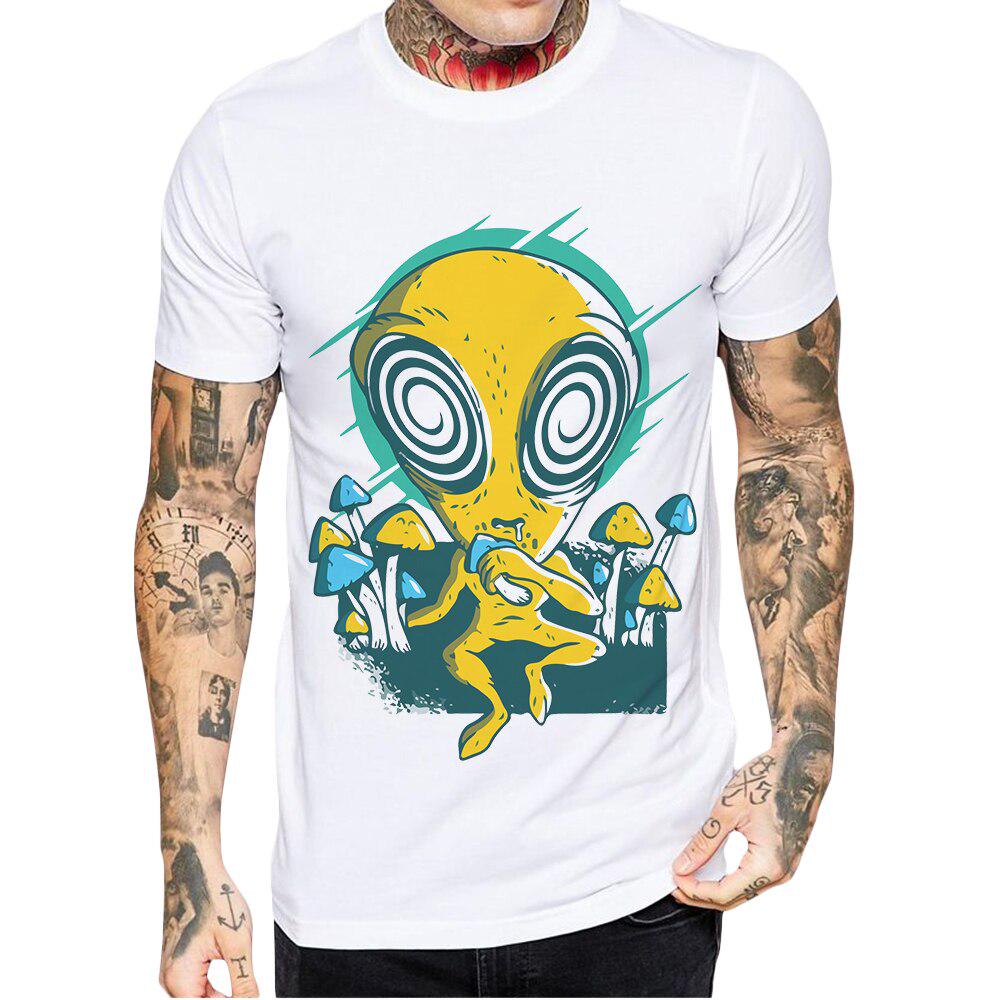 Buy Funny Alien T Shirt Man Summer Cotton O Neck Short Sleeve Mens ...