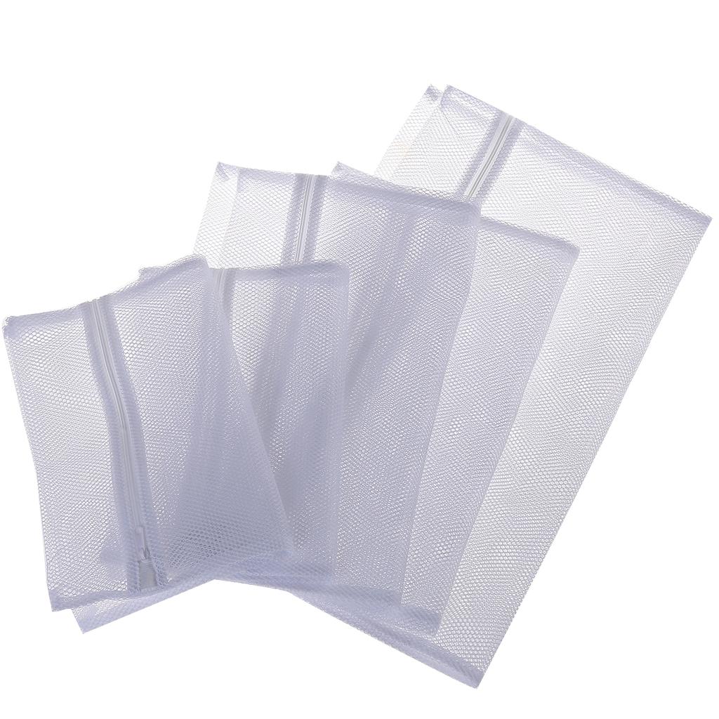 Buy 5pcs White Laundry Bag Mesh Washing Bag Garment Bag Delicates Wash ...