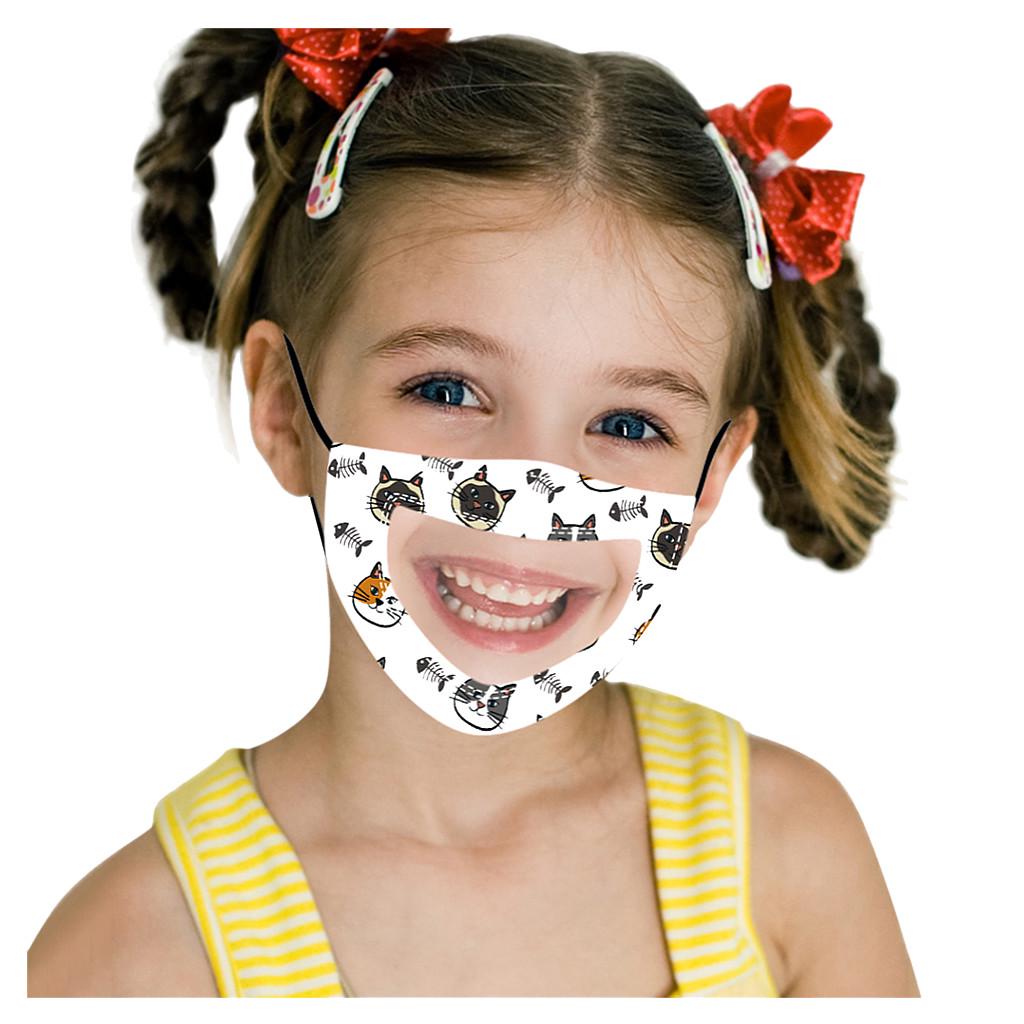 Buy 5PC Children Outdoor Mask With Clear Window Visible Expression For ...