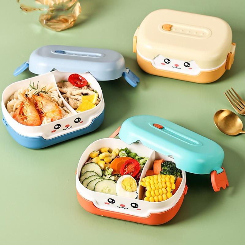 Cheap Cartoon Cat Cute Bento lunch Box for Kids School Children ...