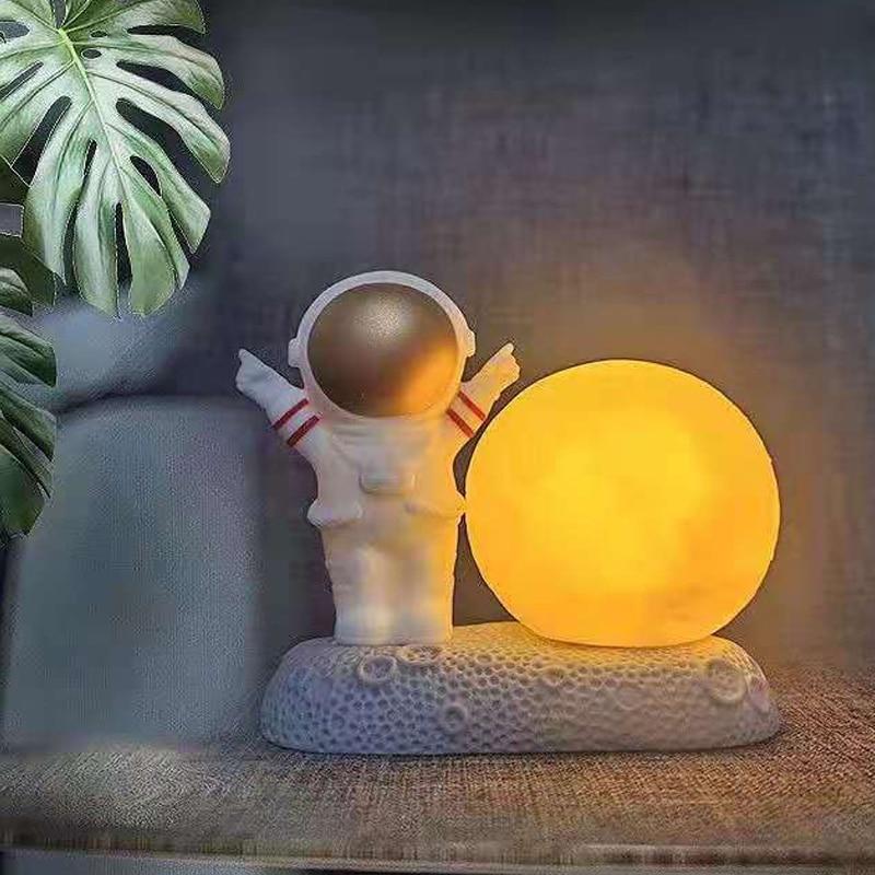 Buy Cute Astronaut Model Night Light Resin Spaceman Figure Craft ...