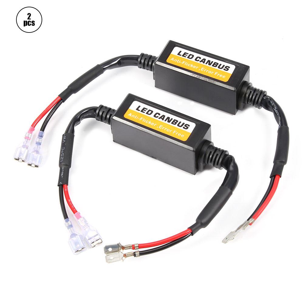 1Pair H1/H3 Canbus LED Headlight Decoder Device Anti Flicker Resistors ...