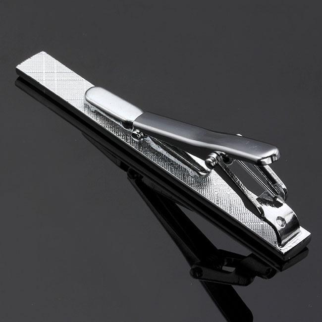 Fashion Gentlemen's Stainless Steel Black Stripe Necktie Clip Tie Bar ...