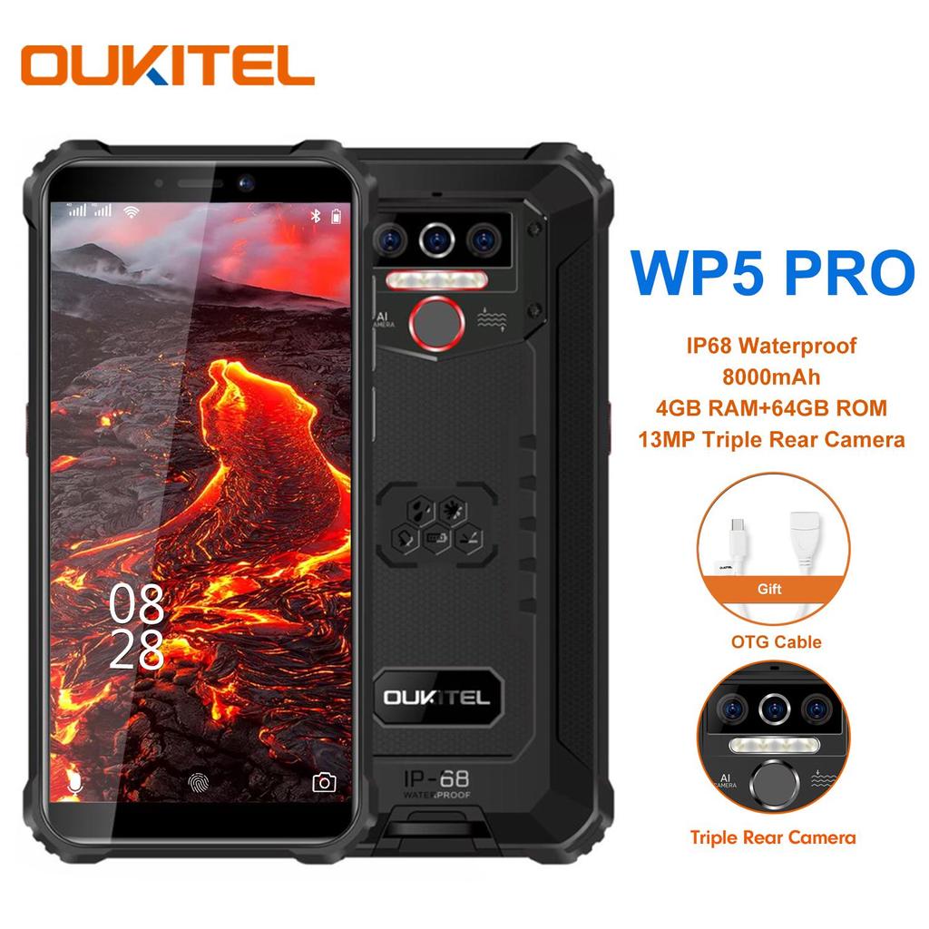 OUKITEL WP5 Pro IP68 Wasserdichtes Smartphone 8000mAh Android 10 Triple ...
