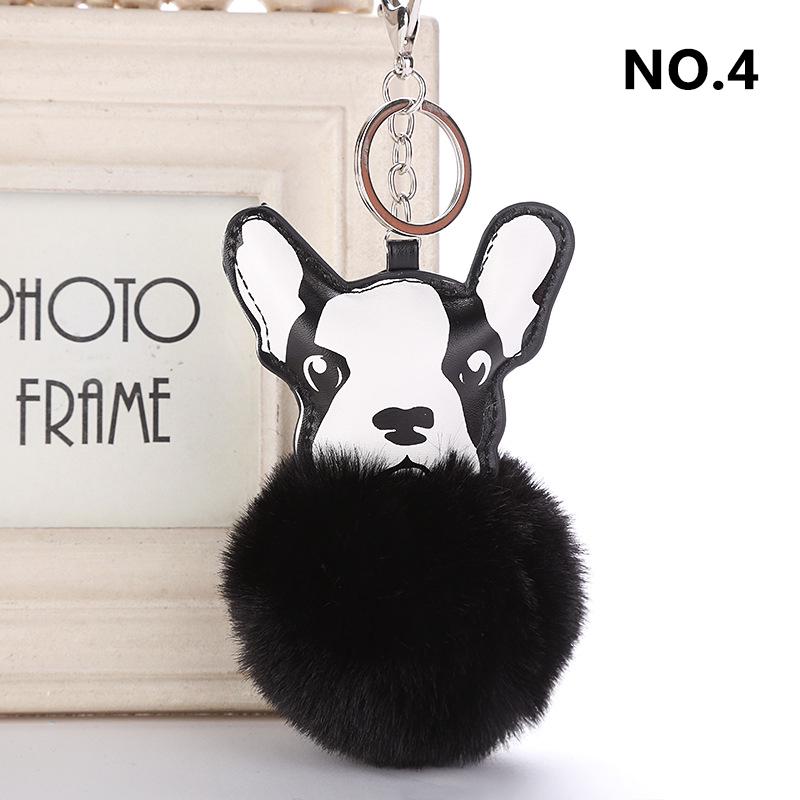 Buy 1PC Plush Dog Fluffy Fur Ball Keychain Pendant Keyring Soft ...