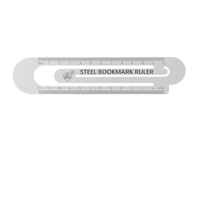 Buy 12cm White Black Steel Bookmark Ruler Pocket Protractor Ruler Metal ...