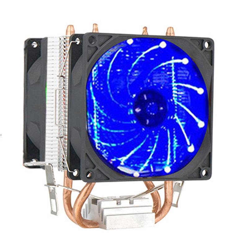 Buy Core LED CPU Quiet Dual Fan Cooler Heatsink for Intel Socket 775 ...