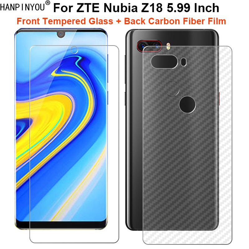 Buy For ZTE Nubia Z18 5.99" 1 Set = Ultra Thin Back Soft Back Carbon Fiber Film Sticker + Clear ...