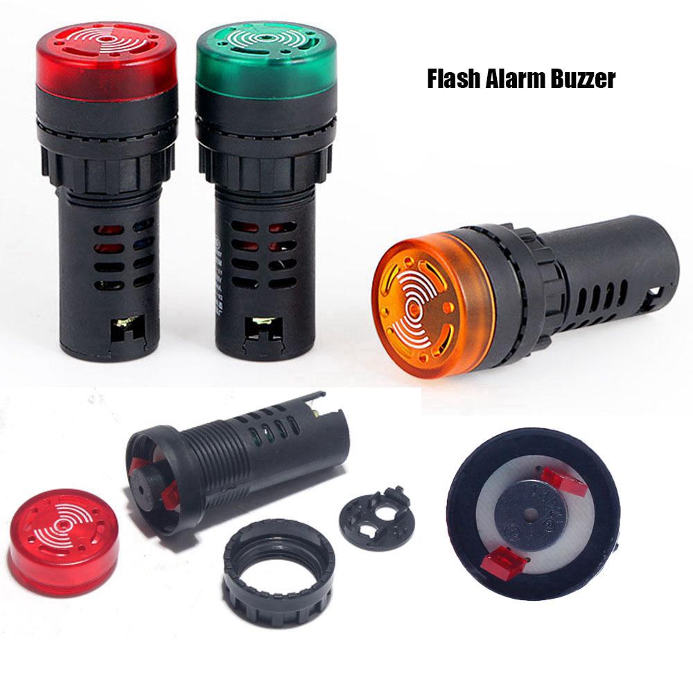 LED AD16-22SM Red Green Yellow Buzzer Lamp Flash Alarm Indicator Signal ...