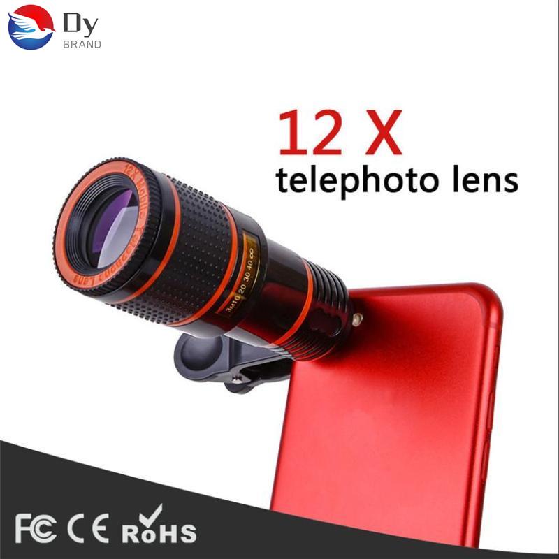 Universal 12X Optical Zoom Telescope Camera Lens Clip Mobile Phone ...