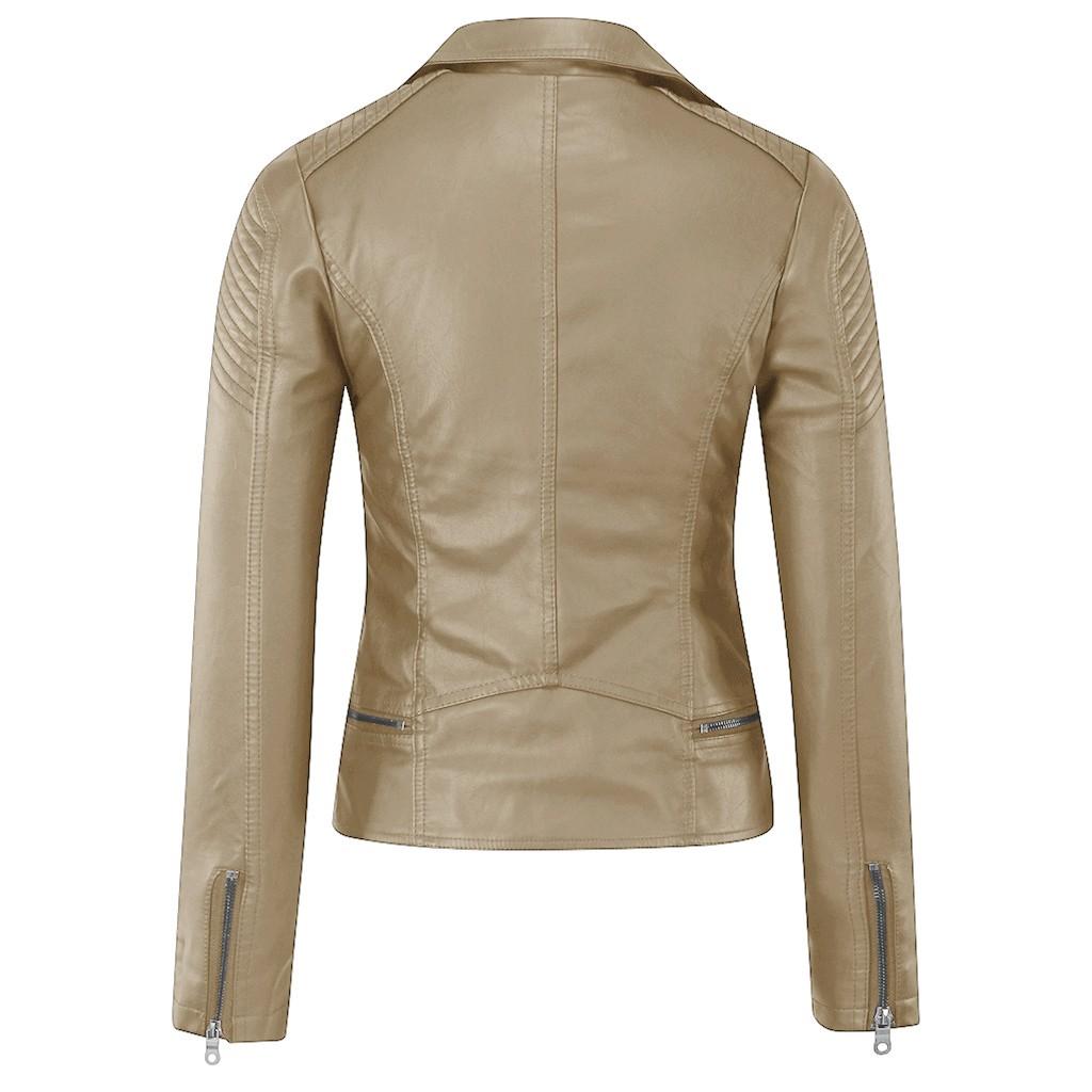 Buy [LV] Women Fashion Short Coat Faux Leather Jacket Zipper Overcoat ...