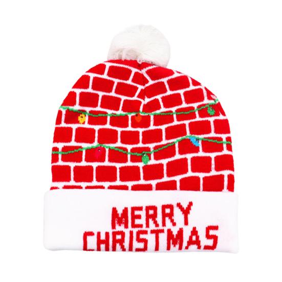 Buy Wear Resistant Knitted Fabric Good Eye-catching LED Xmas Themed Hat ...