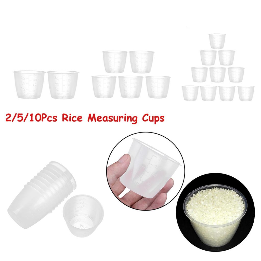 Buy 2/5/10 Pcs Rice Measuring Cups Clear Plastic Kitchen Rice Cooker ...