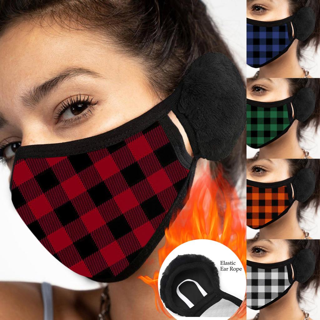 Buy SOC 1PC Unisex Adult Winter Mask CSOCistmas Printed Warm Hair Ball ...
