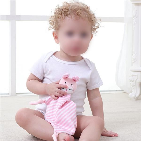 Buy Infant Teething Cloth Soft Square Striped Plush Teether Blanket ...