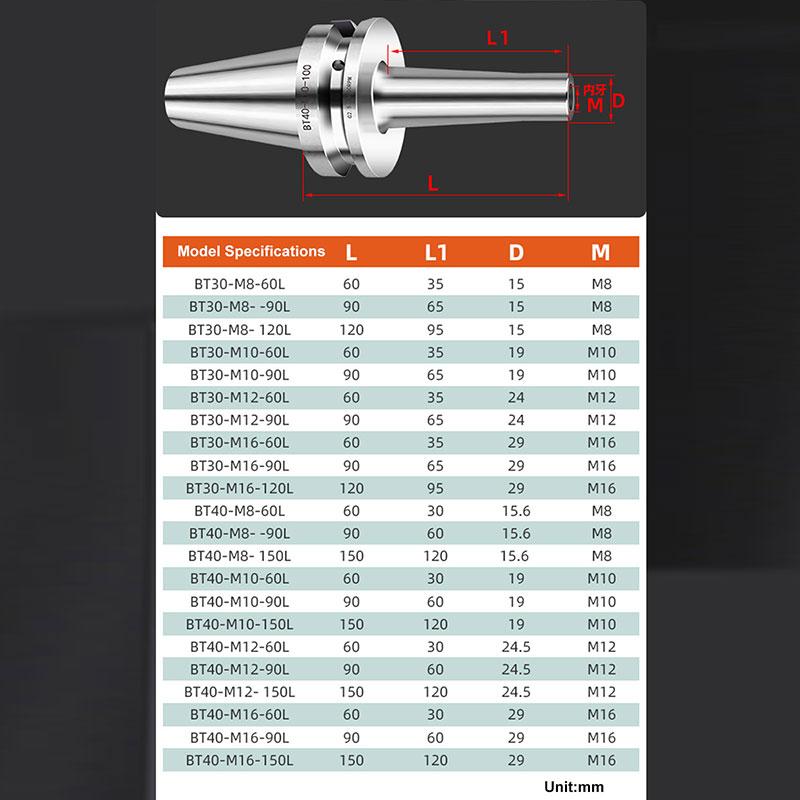 Satın alın Thread Tool Holder BT30 M8 M10 M12 Locking Teeth Tool Holder ...